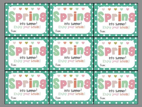 Cute Spring Toy/ Slinky End of Year Gift Tag by Highs and Lows of a Teacher