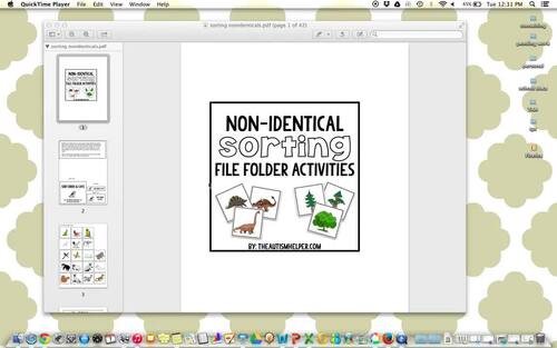 Non-Identical Sorting File Folder Activities by The Autism Helper