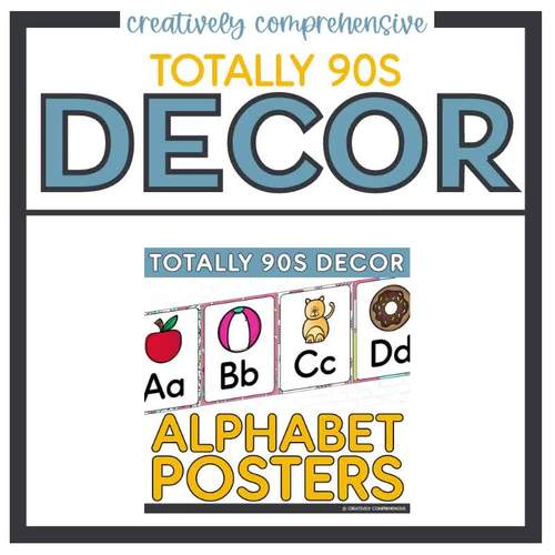 Alphabet Posters ABC Word Wall Letters 90s Classroom Decor | TPT