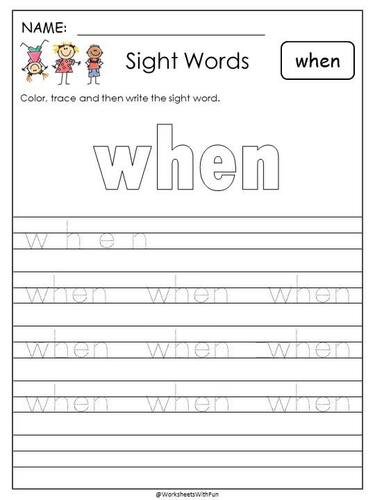 Sight Word Practice, Dolch Sight Words Worksheets, High Frequency Words ...
