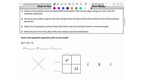 Factoring Quadratics (a=1) Guided Notes, Worksheet, and Video Lesson ...