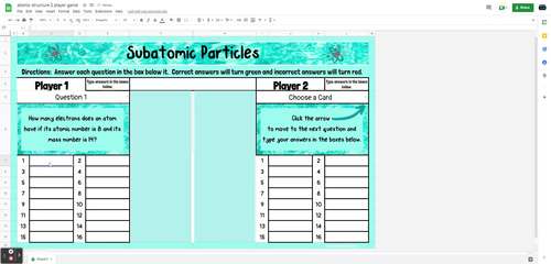 Atomic Structure 2 player digital game by JayZee | TPT