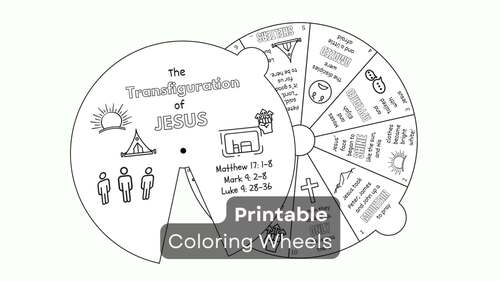 Transfiguration of Jesus Coloring Wheel, Kids Sunday School Craft ...