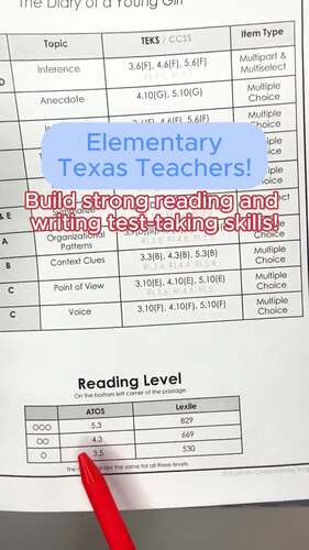 STAAR Reading Comprehension Assessments ECR Paired Passages ECR Writing ...