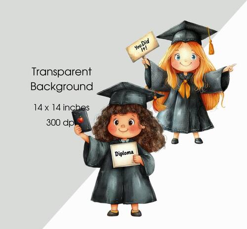 Graduate Girl Clipart, Cute Graduation, Graduation Day, Elementary ...