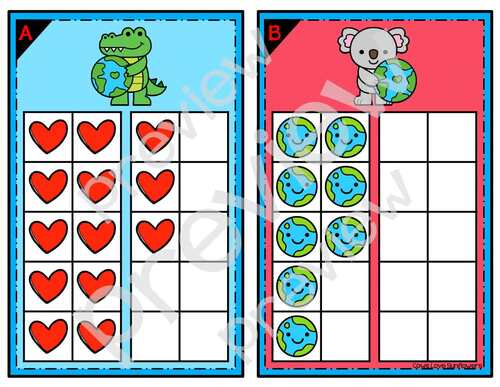 Earth Day - Double Ten Frames Math Scoot Activity Numbers 0 to 20 ...