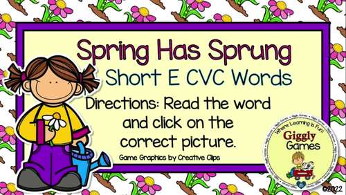 Giggly Games Spring Has Spring Short Vowel E Google Slides Digital ...