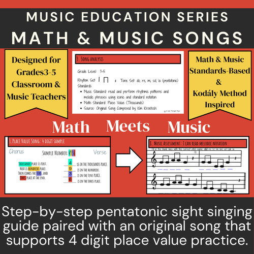 Grade 3-5 Melodic Sight Singing pentatonic | 4 Digit Place Value Song