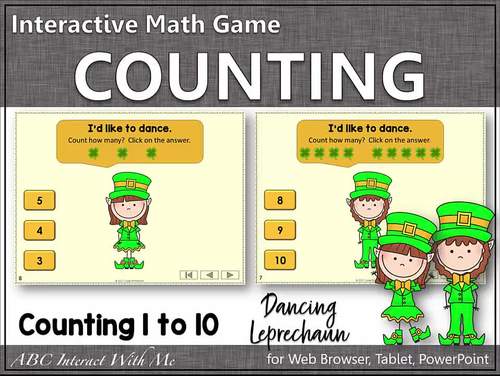 Counting to 10 Number Sense Interactive Math Game {Dancing Leprechaun}