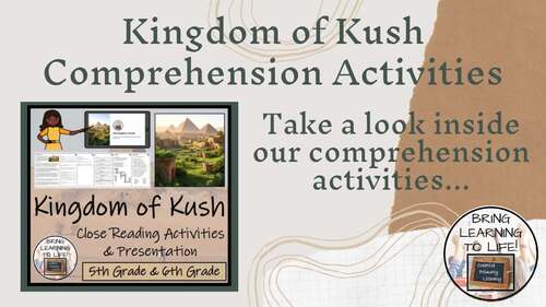 Kingdom of Kush Close Reading Comprehension Activities | 5th Grade ...
