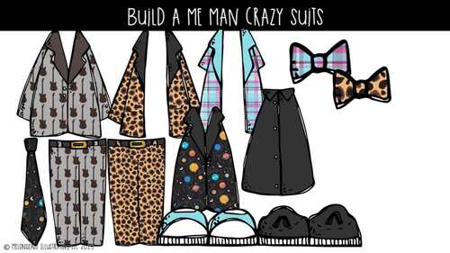 Build A Me Man clip art, Crazy Suits clip art COMBO PACK by Melonheadz ...
