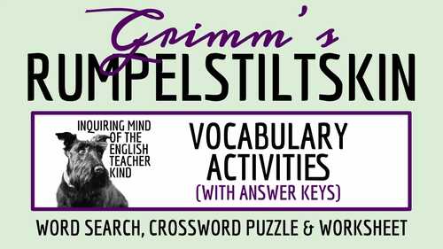 "Rumpelstiltskin" Vocabulary Games | Crossword | Word Search | Grimm's Tale