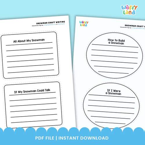 Snowman Writing Craft | Winter Writing Activity | December Writing Prompts