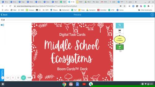 Middle School Ecosystems and Ecology Review Boom Cards™ Digital Task Cards