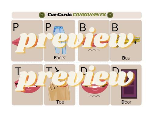 Cue Cards (Consonants) by Clover and Klee SLP | TPT