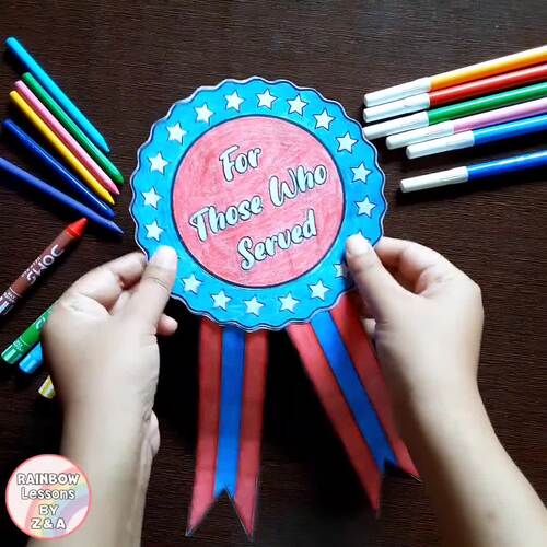 Veterans Day Writing Craft | Veterans Day Badge Craft | Veterans Day ...