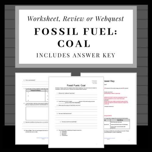 Coal: Worksheet or Webquest for Distance Learning | TPT