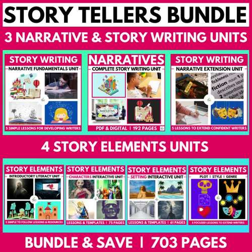 Narrative Writing Bundle | 7 Complete Story Writing & Story Elements Units