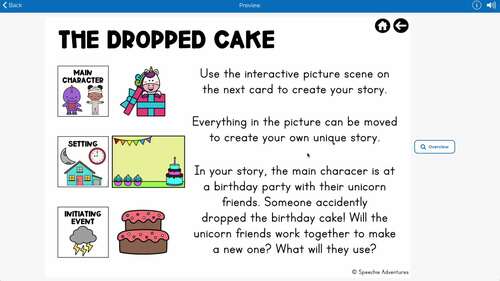 Unicorn Fairy Tale Narrative Generation Activities Speech Therapy Boom ...