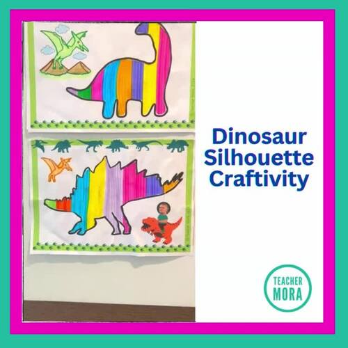 Dinosaur Silhouette Craftivity - Cut and Past Dinosaur Craft by Teacher ...