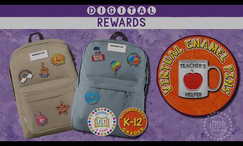 Digital Reward Enamel Pins for Distance Learning - Motivational | TPT
