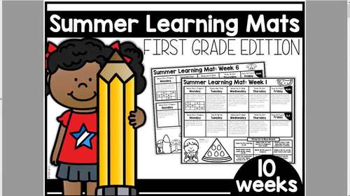 Summer Learning Mats: First Grade Edition Distance Learning | TPT