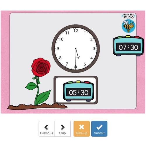 VALENTINES DAY TELLING TIME TO THE HALF HOUR BOOM CARDS FEBRUARY MATH ...