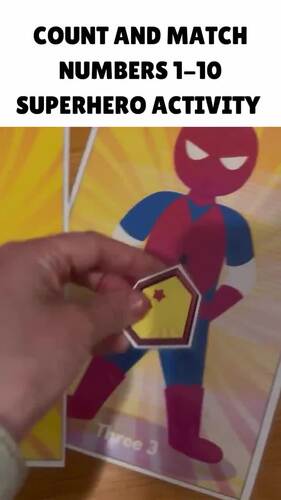 Superhero Numbers 1 to 10 Count and Match Activity Game, Number ...