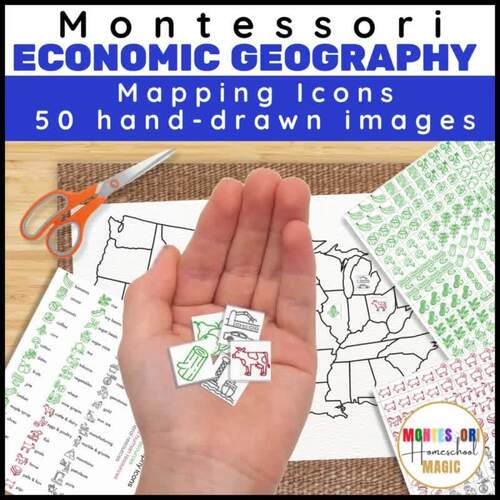 Montessori Economics: Economic Geography Stamps | Printable Map Icons