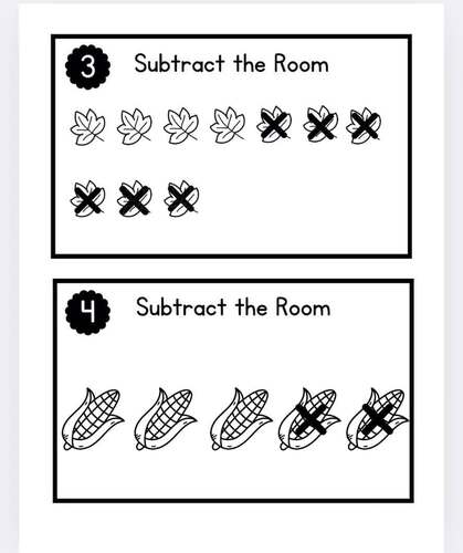 Subtraction Around the Room - Thanksgiving Edition by Teaching x2