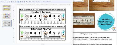 Student Name Tag | Name Plate | PDF | Editable Google Slide by Noggin Prep
