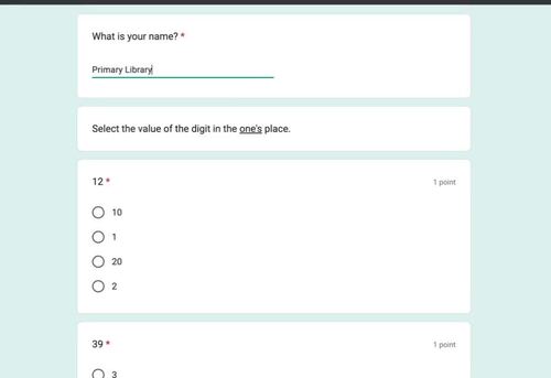 2nd Grade Math Place Value Google Form Assessment Bundle by Primary Library
