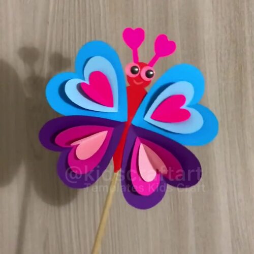 3D Heart Butterfly Valentines Day Craft Kindergarten First Spring ...