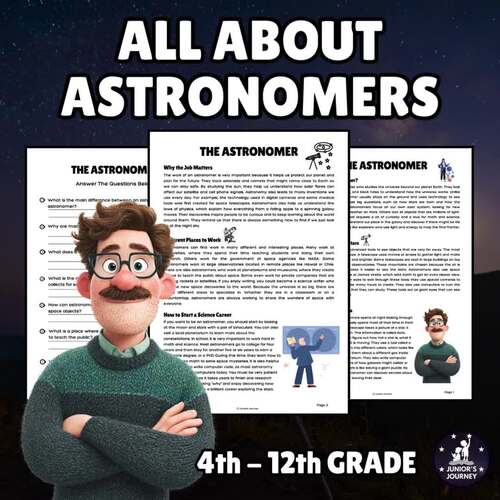 Astronomer Reading Comprehension | Career Exploration Worksheet | TPT