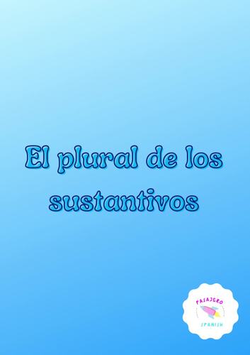 SUSTANTIVOS PLURALES EN ESPAÑOL: ESCRIBE EL PLURAL. NIVEL A1 | TPT