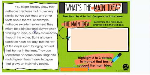 Main Idea Digital Activities | Google Slides™ w/ Main Idea Worksheets