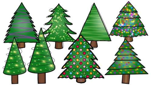 Christmas Trees GIFs and PNG Clip Art by dana carolyn clip art | TPT