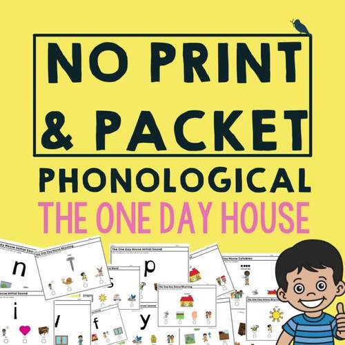 The One Day House Phonological Awareness Activities Speech Worksheets ...