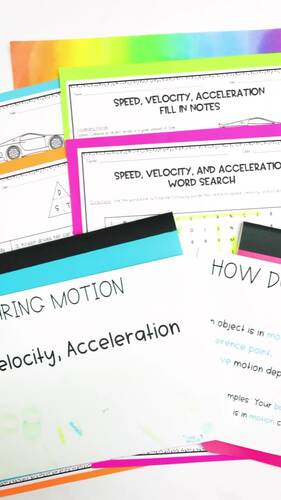 Speed Velocity and Acceleration Activity by Teaching Muse | TPT