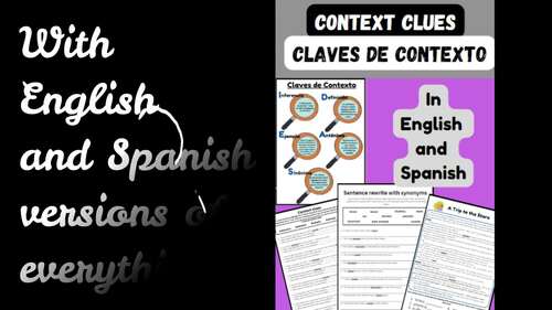 Context Clues/Claves de Contexto for Reading Comprehension | TPT