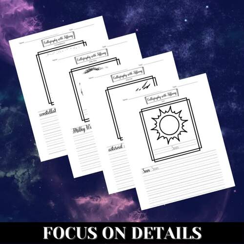 PLANETS AND SPACE OBJECTS IN OUR SOLAR SYSTEM | Fun Cursive Handwriting ...