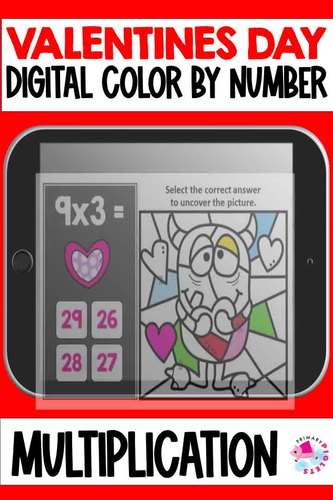 VALENTINE'S DAY MATH BOOM CARDS - MULTIPLICATION FACTS by Primary Piglets
