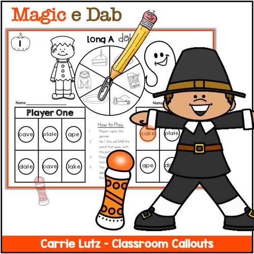 Fall Bingo Dauber Printables Phonics Games | Magic e | CVCe 1st Grade Fun