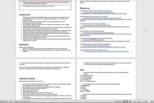 Art of China Lesson Plan + Slides Grades 3-8 by Teach Art History