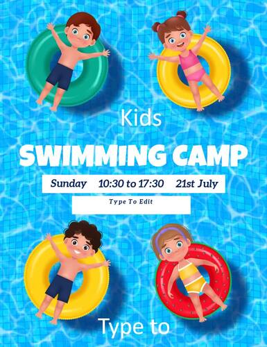 Kids Swimming Camp Pool Flyers (4) Fully Customize your Flyer Ready to ...