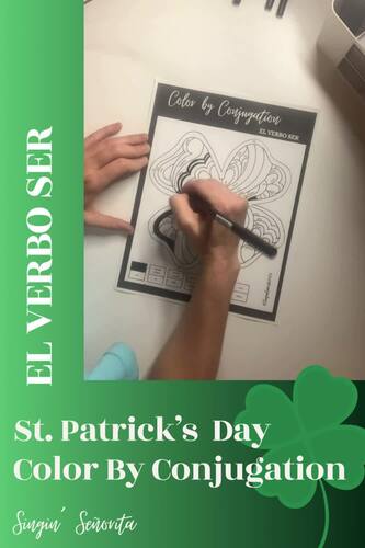 SER St. Patrick's Day Color By Conjugation by SinginSeñorita | TPT