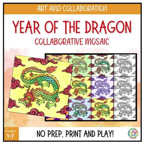 Lunar New Year Mosaic / Dragon Mural Activity Elementary & Middle School