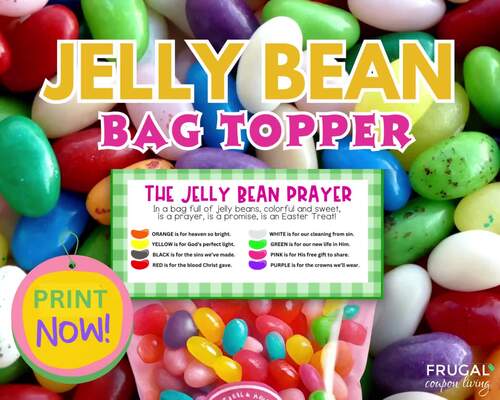 Easter Jelly Bean Prayer Bag Topper, ChristianEaster Story Gift Tag for ...