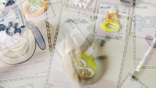 Halloween Play Dough Mats Printable Activities Kids Fine Motor Visual Cards