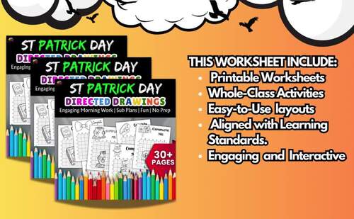 St Patrick Directed Drawing March Spring Activities For Grade 2,3,4,5,6 ...